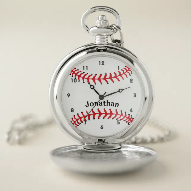 Baseball Design Pocket Watch | Zazzle