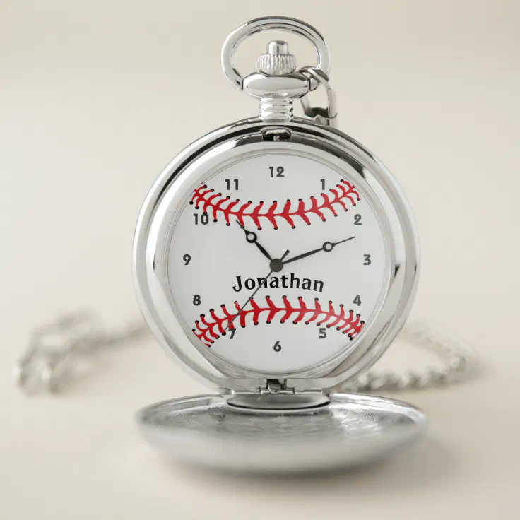 Baseball Design Pocket Watch | Zazzle