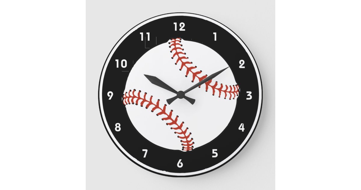 Baseball Design Wall Clock | Zazzle