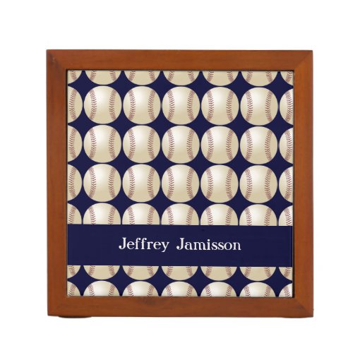 Baseball Desk Organizer, Blue, Personalized Desk Organizer | Zazzle