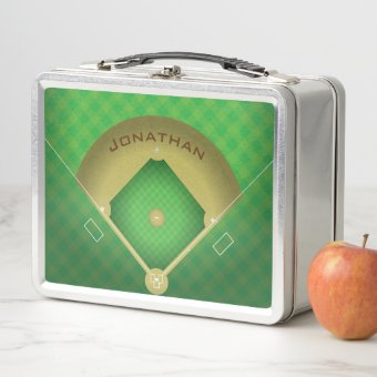 Baseball Diamond Design Metal Lunchbox | Zazzle