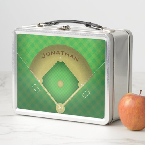 Baseball Diamond Design Metal Lunchbox | Zazzle