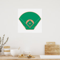 baseball diamond field poster | Zazzle