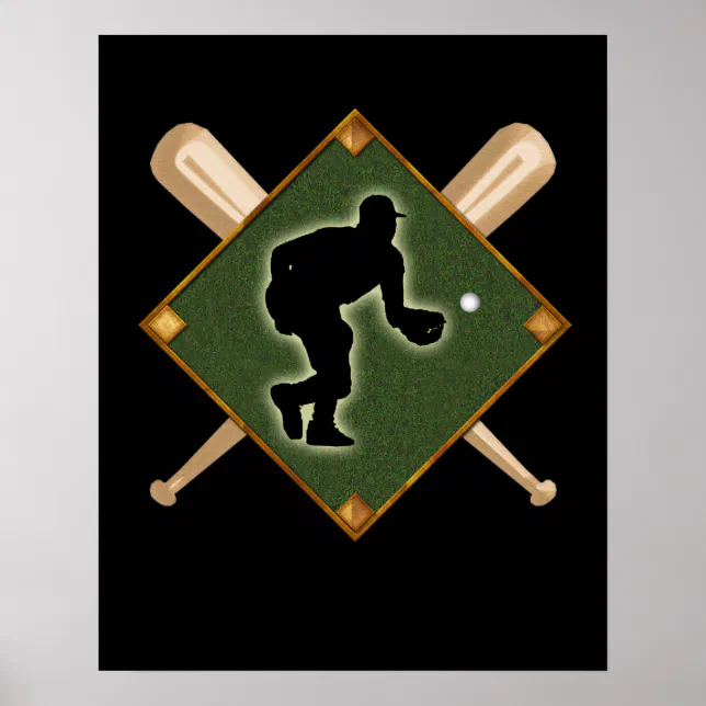 Baseball Diamond Fielding 1 Poster | Zazzle