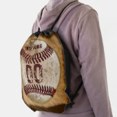Baseball Drawstring Backpack NAME & JERSEY NUMBER | Zazzle