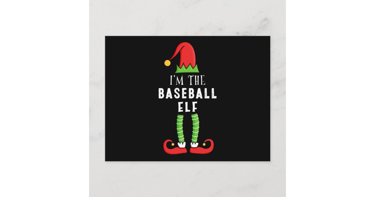 Baseball Elf Christmas Matching Family Gift Postcard | Zazzle