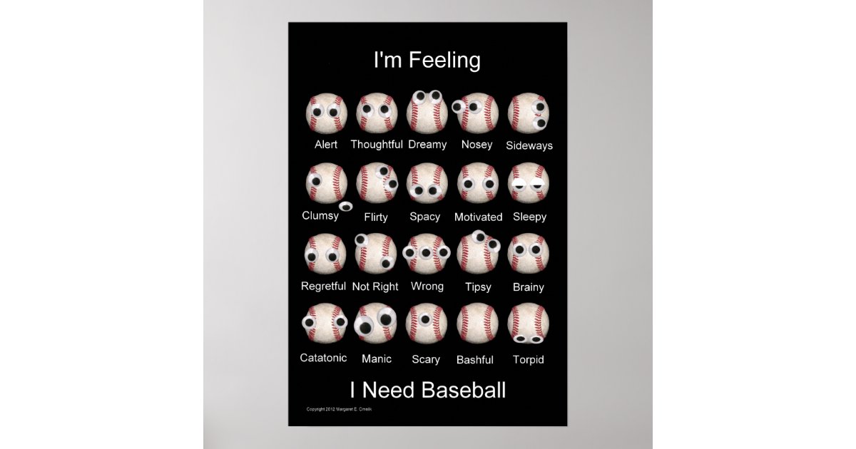 Baseball Emotions Poster | Zazzle