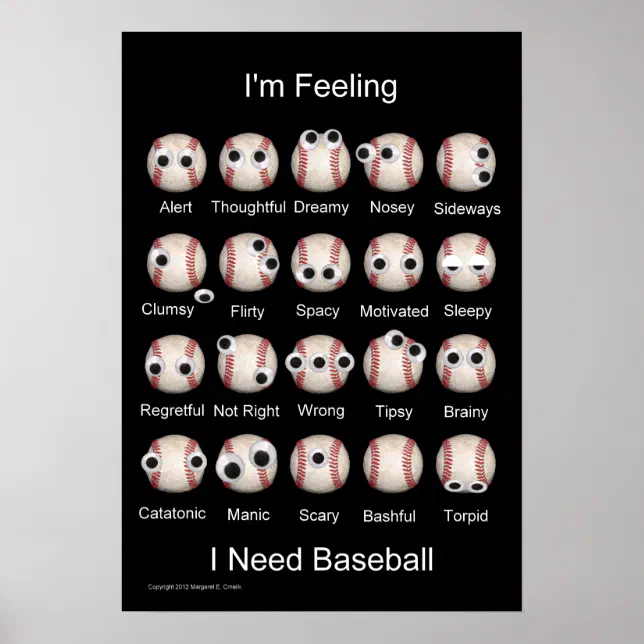 Baseball Emotions Poster | Zazzle