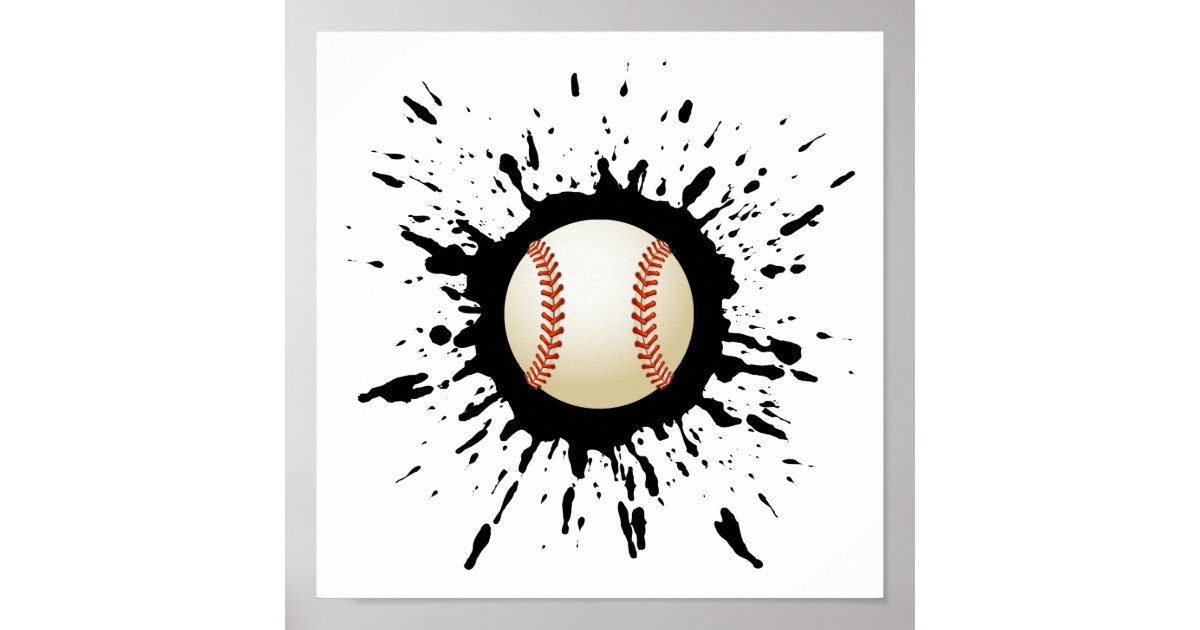 Baseball Explosion Poster | Zazzle