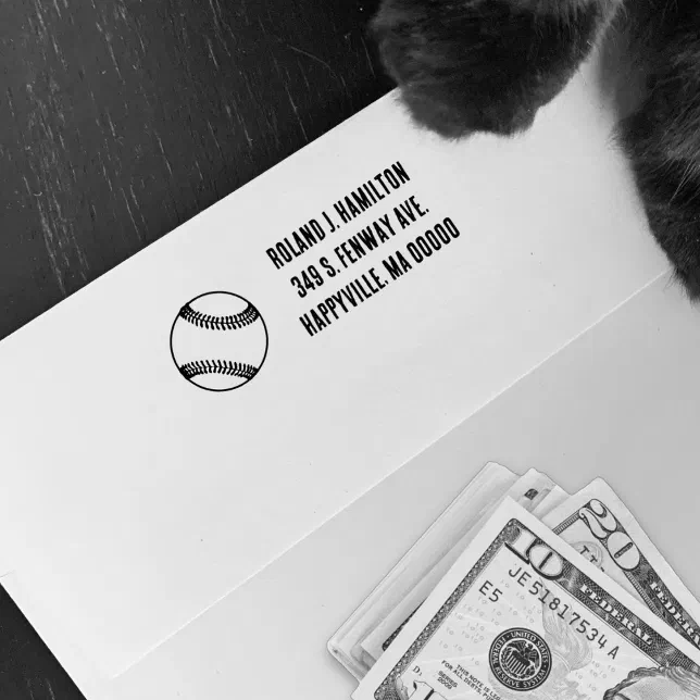 Baseball Fan Return Address Rubber Stamp | Zazzle