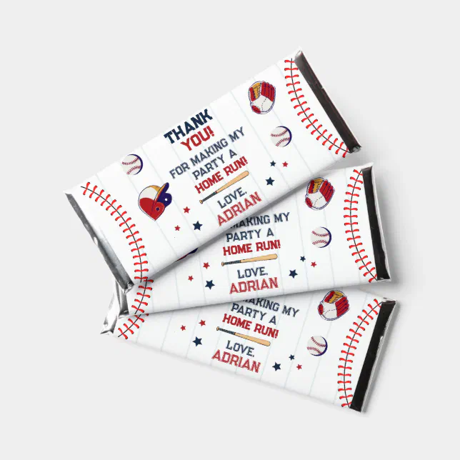 Baseball Favor thank you Birthday Hershey Bar Favors | Zazzle