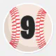 Baseball Favorite Number #9 Classic Round Sticker | Zazzle