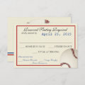 Baseball Field Pass Wedding Response Card | Zazzle