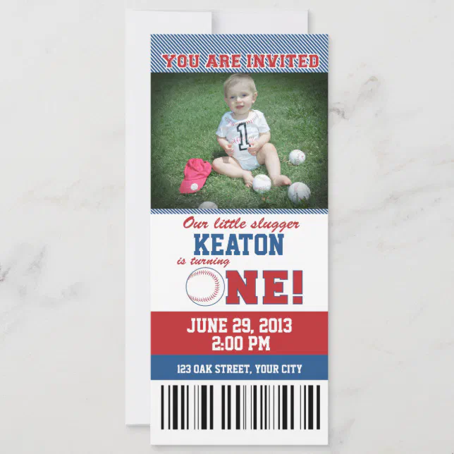 Baseball First Birthday Invitation | Zazzle