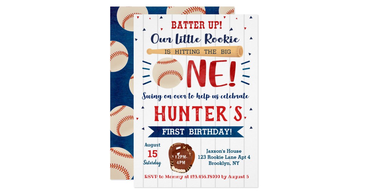 Baseball First Birthday Invitations | Zazzle.com