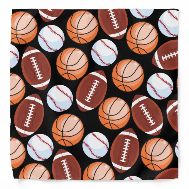 Baseball Football Basketball Team Sports Pattern Bandana | Zazzle