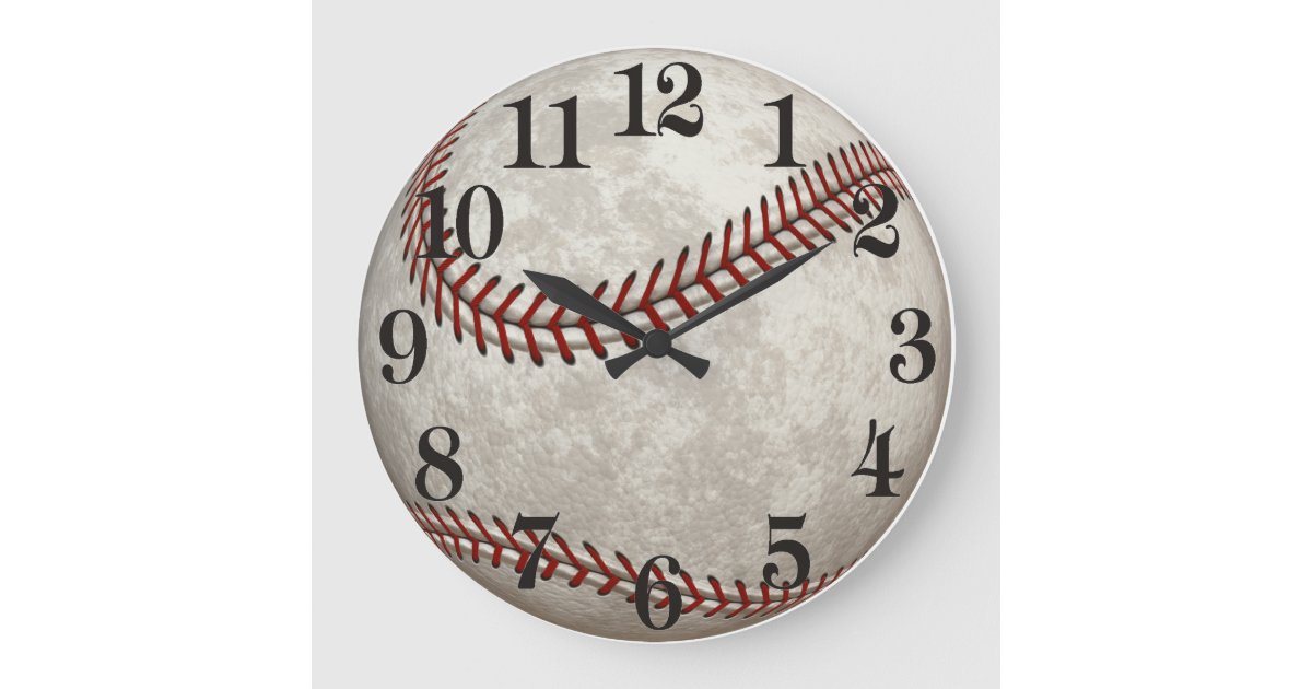 Baseball Game American Past-time Sports Large Clock | Zazzle