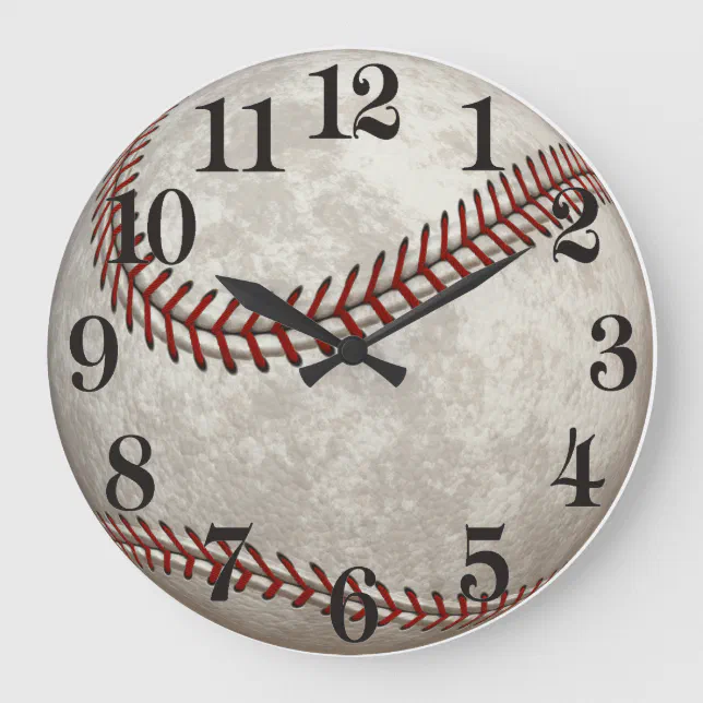 Baseball Game American Past-time Sports Large Clock | Zazzle