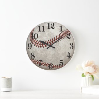 Baseball Game American Past-time Sports Large Clock | Zazzle