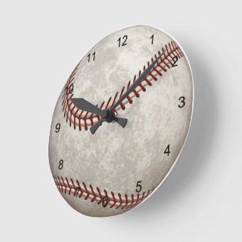Baseball Game American Past-time Sports Round Clock | Zazzle