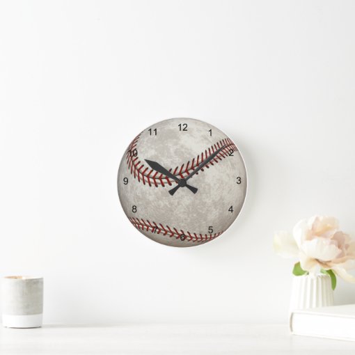 Baseball Game American Past-time Sports Round Clock | Zazzle