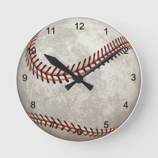 Baseball Game American Past-time Sports Round Clock | Zazzle