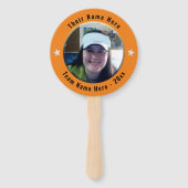 Baseball Go Team Spirit One Photo Orange Hand Fan | Zazzle