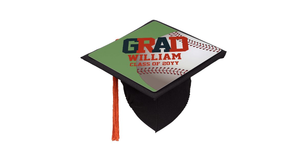 BASEBALL graduation Cap Topper EDIT COLORS | Zazzle