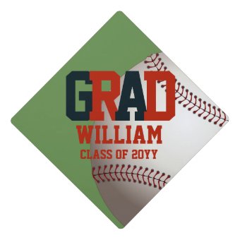 BASEBALL graduation Cap Topper EDIT COLORS | Zazzle