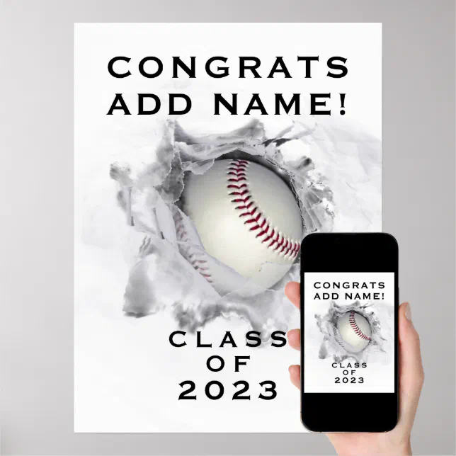 Baseball Graduation Poster | Zazzle