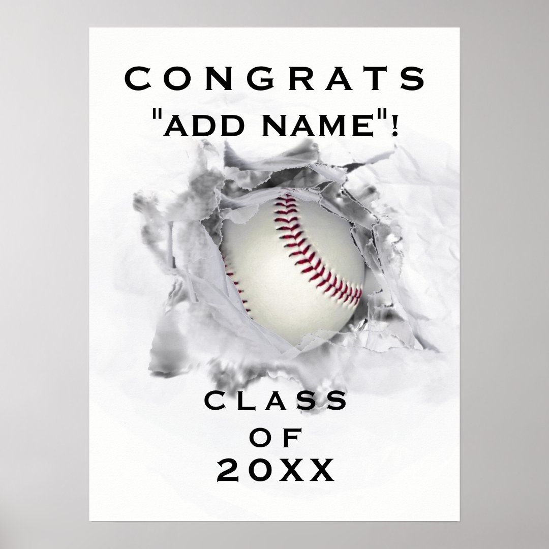 Baseball Graduation Poster | Zazzle
