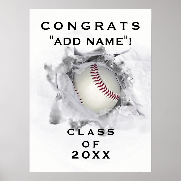 Baseball Graduation Poster | Zazzle