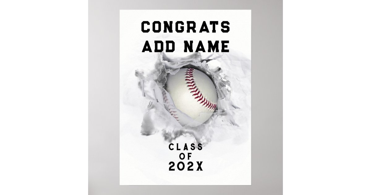 Baseball Graduation Poster | Zazzle