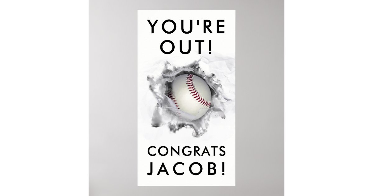 Baseball Graduation Poster | Zazzle