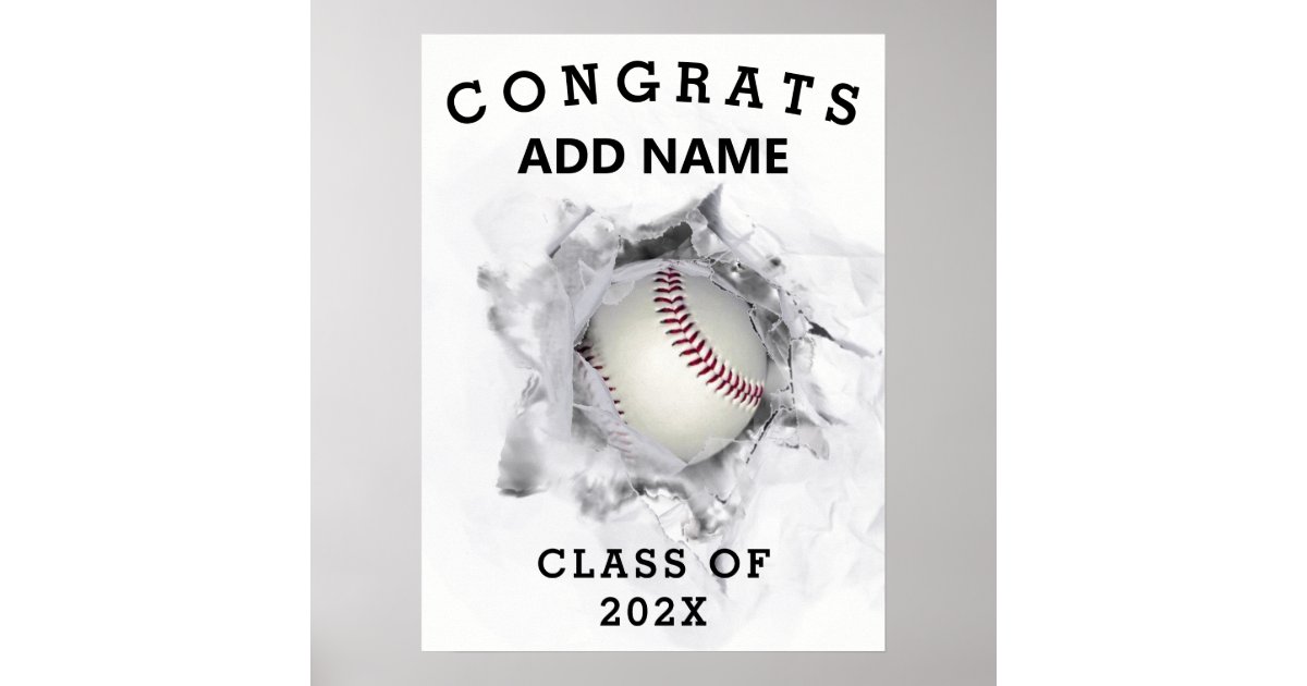 Baseball Graduation Poster | Zazzle