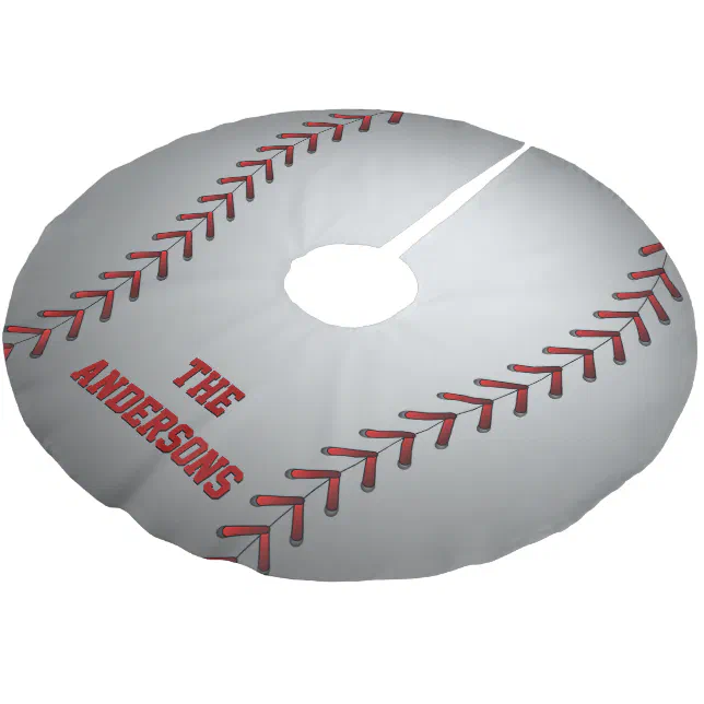 Baseball Graphic Brushed Polyester Tree Skirt | Zazzle