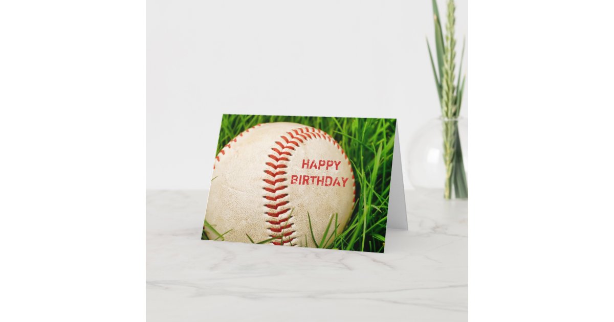Baseball Happy Birthday Card | Zazzle