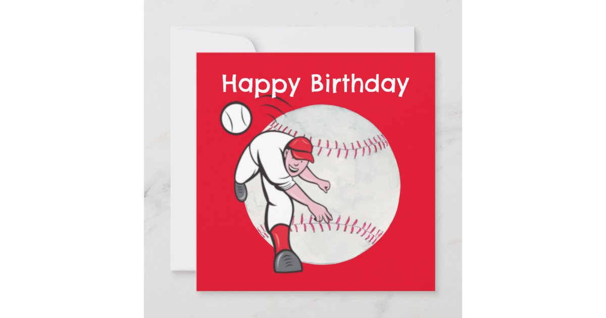 Baseball Happy Birthday player Card | Zazzle