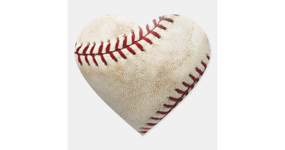 Baseball Heart Heart Sticker | Zazzle