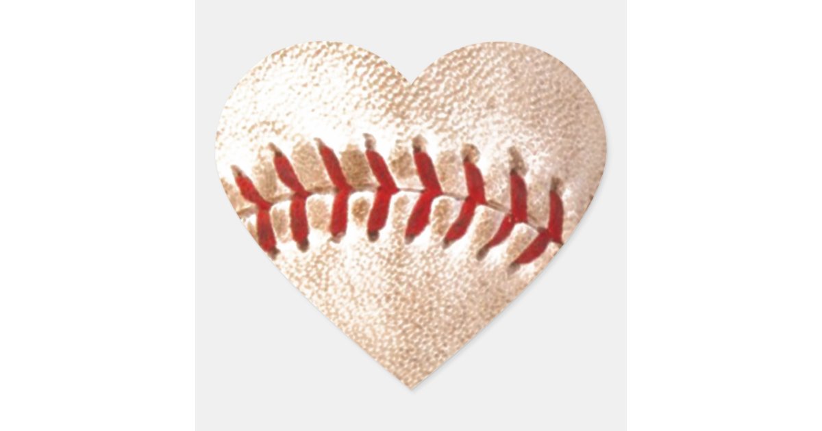 Baseball Heart Sticker | Zazzle