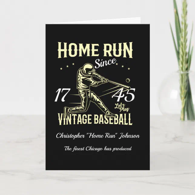 Baseball Home Run Retro Birthday Card | Zazzle