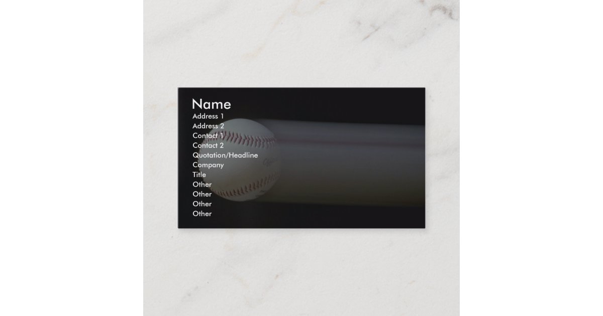 Baseball in motion business card | Zazzle