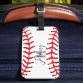 Baseball Initial & Name Luggage Tag | Zazzle