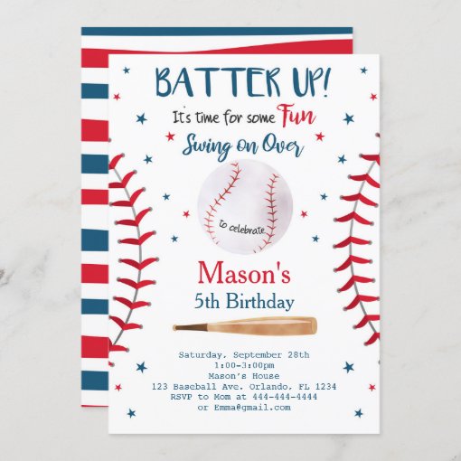 Baseball Invitation, Baseball Invites, Baseball Invitation | Zazzle