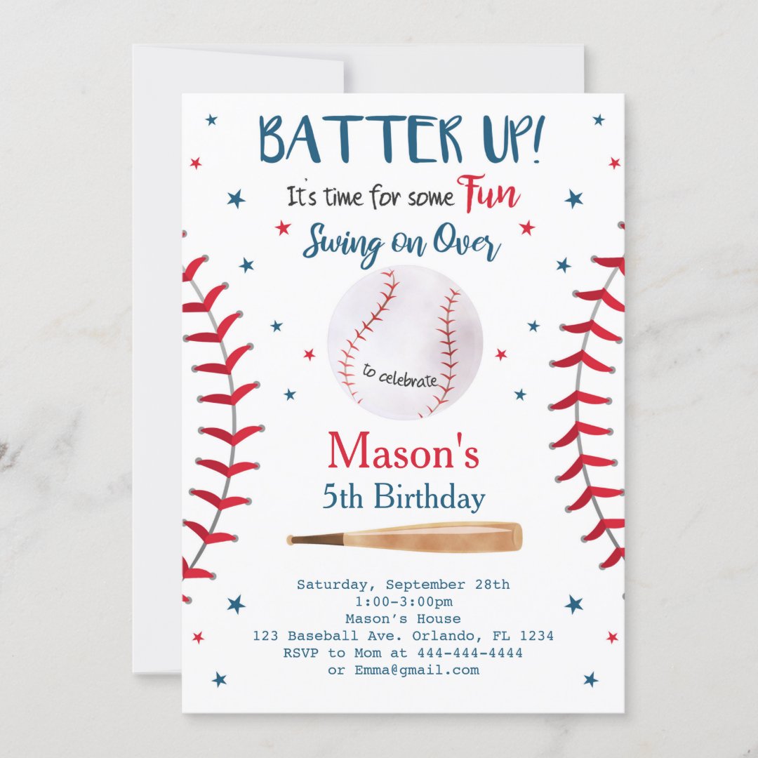 Baseball Invitation, Baseball Invites, Baseball Invitation | Zazzle