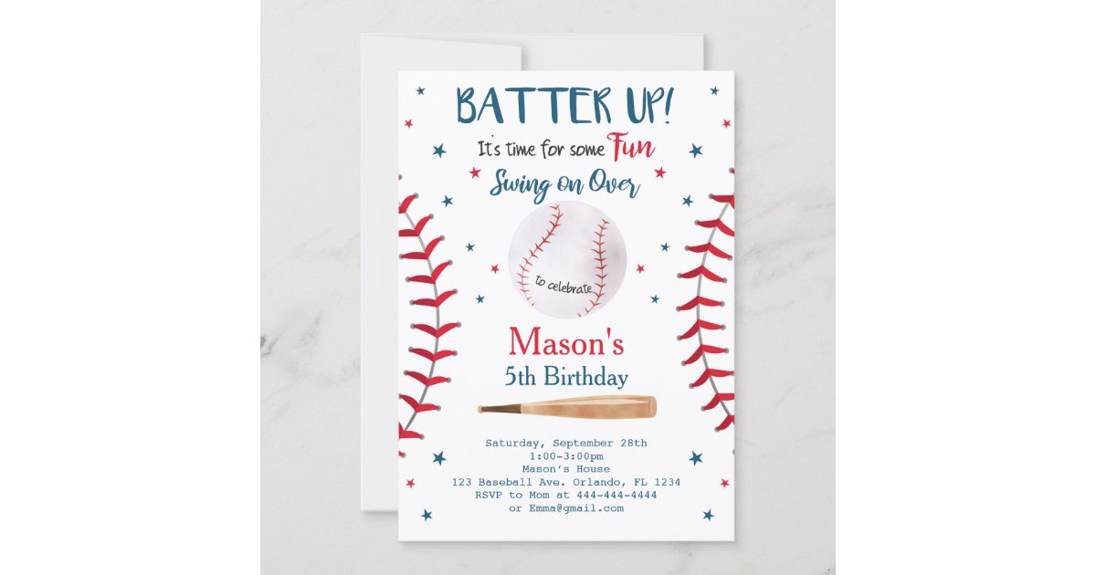 Baseball Invitation, Baseball Invites, Baseball Invitation | Zazzle