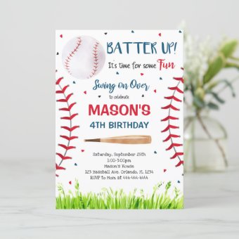 Baseball Invite, Baseball Invitation, Baseball Invitation | Zazzle