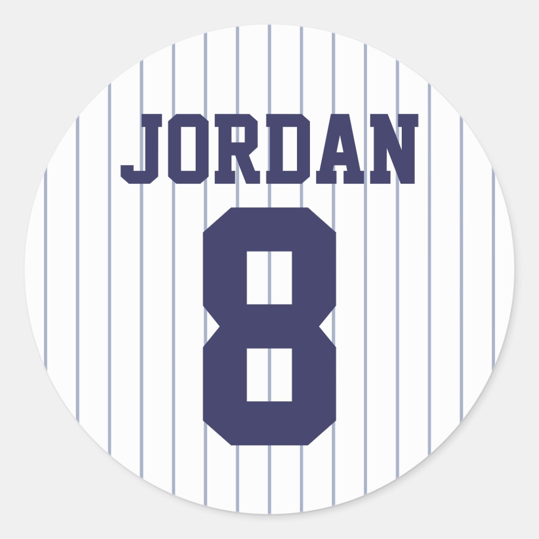 Baseball Jersey - Sports Theme Birthday Party Classic Round Sticker ...
