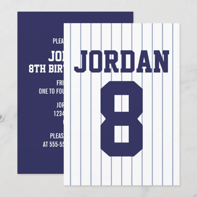 Baseball Jersey - Sports Theme Birthday Party Invitation | Zazzle