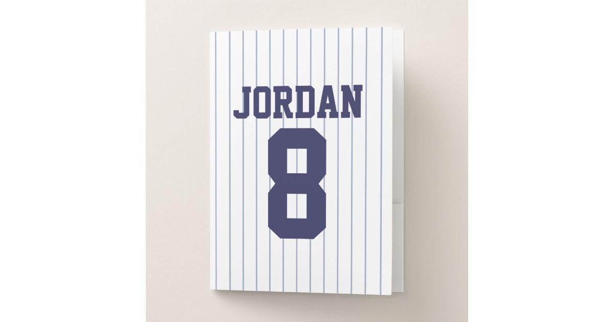 Baseball Jersey with Custom Name and Number Pocket Folder | Zazzle